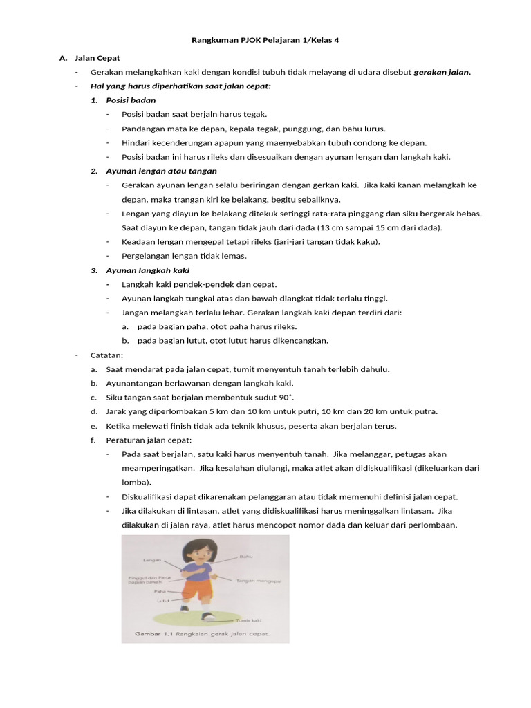 PJOK Pel 1 Kelas 4 | PDF