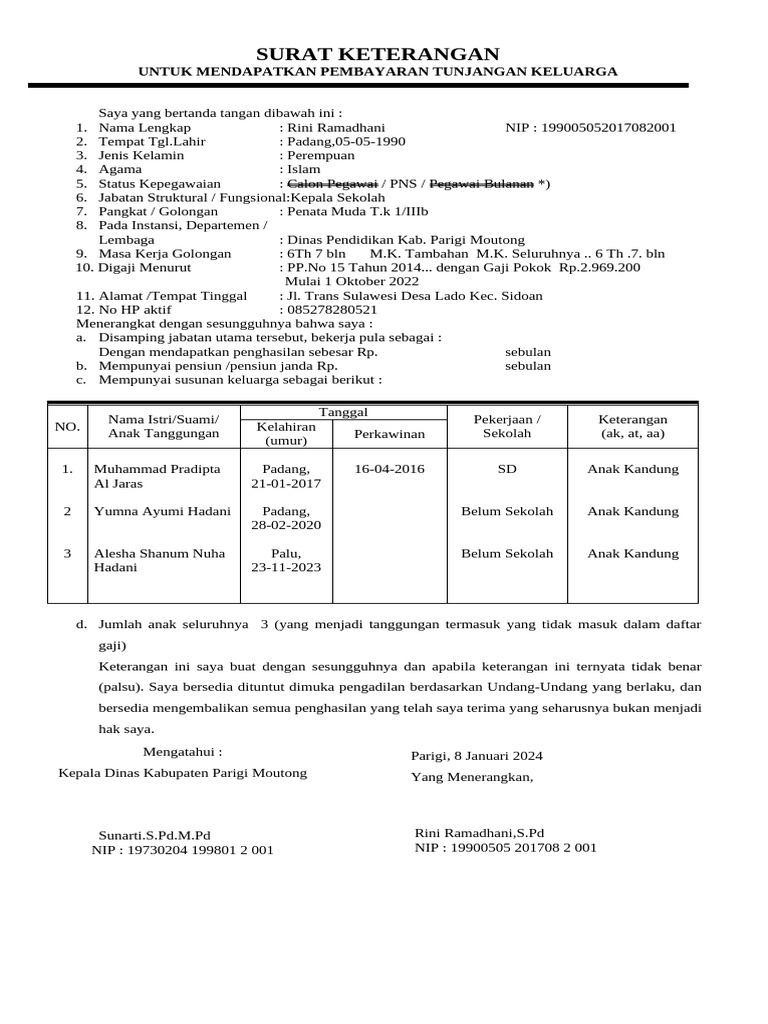 Blanko KP4 Rini Ramadhani | PDF