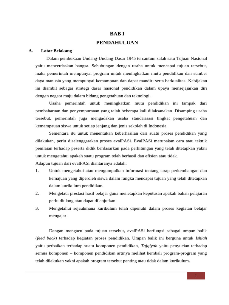 Program Kerja PAS Ganjil 2018 2019 | PDF