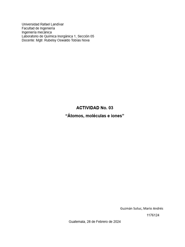 átomos Moléculas E Iones Pdf