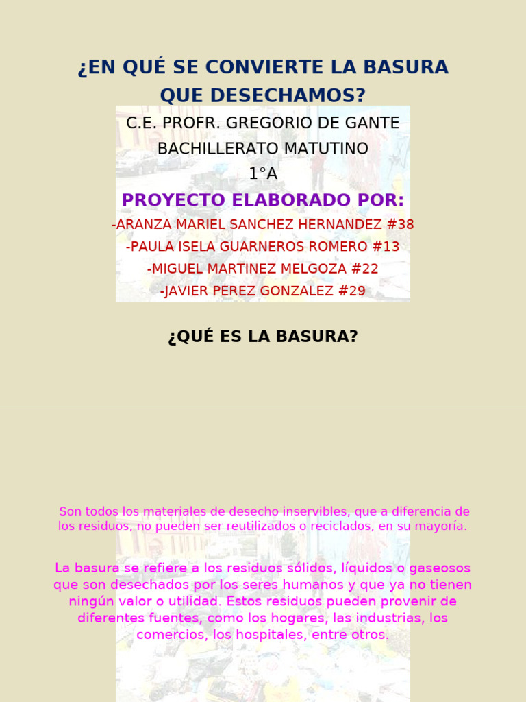 En Qué Se Convierte La Basura | PDF