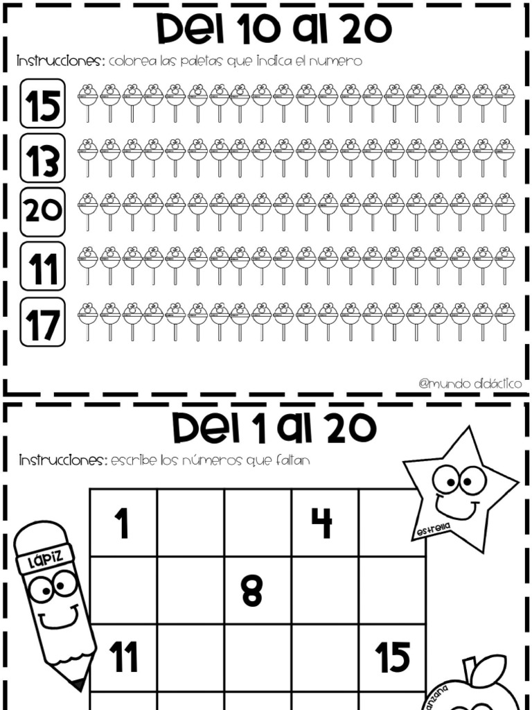 Números Del 10 Al 20 En Letras Pdf