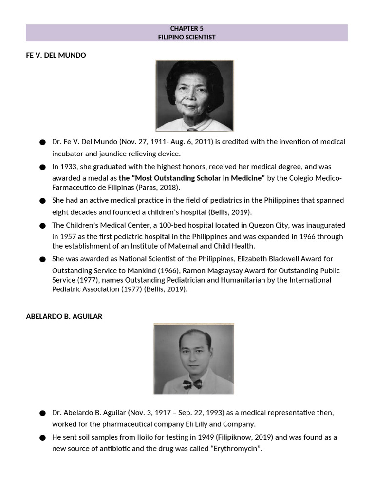 Chapter 5 Filipino Scientist | PDF
