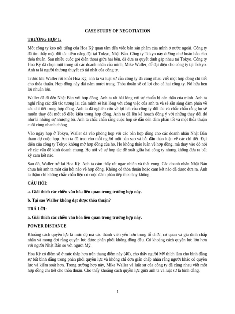 Case Study of Negotiation | PDF