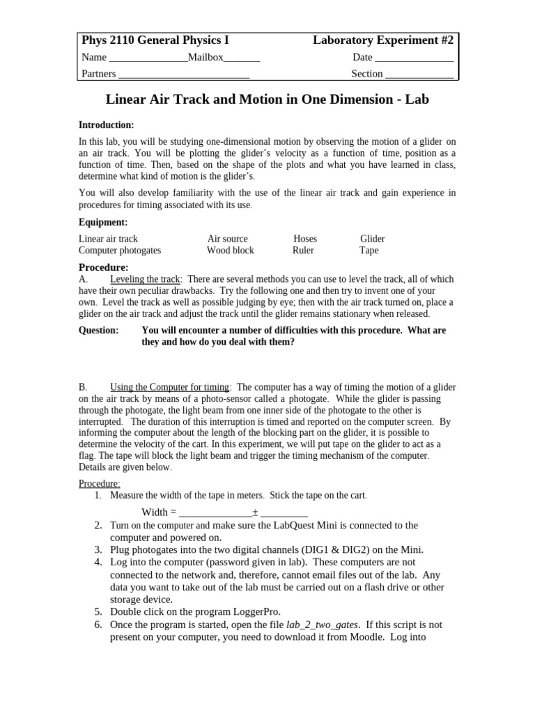 LinearMotion Lab | PDF