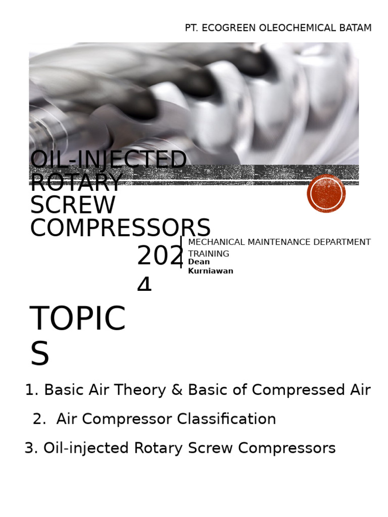 Oil-Injected Rotary Screw Compressors Training | PDF | Home Appliance ...