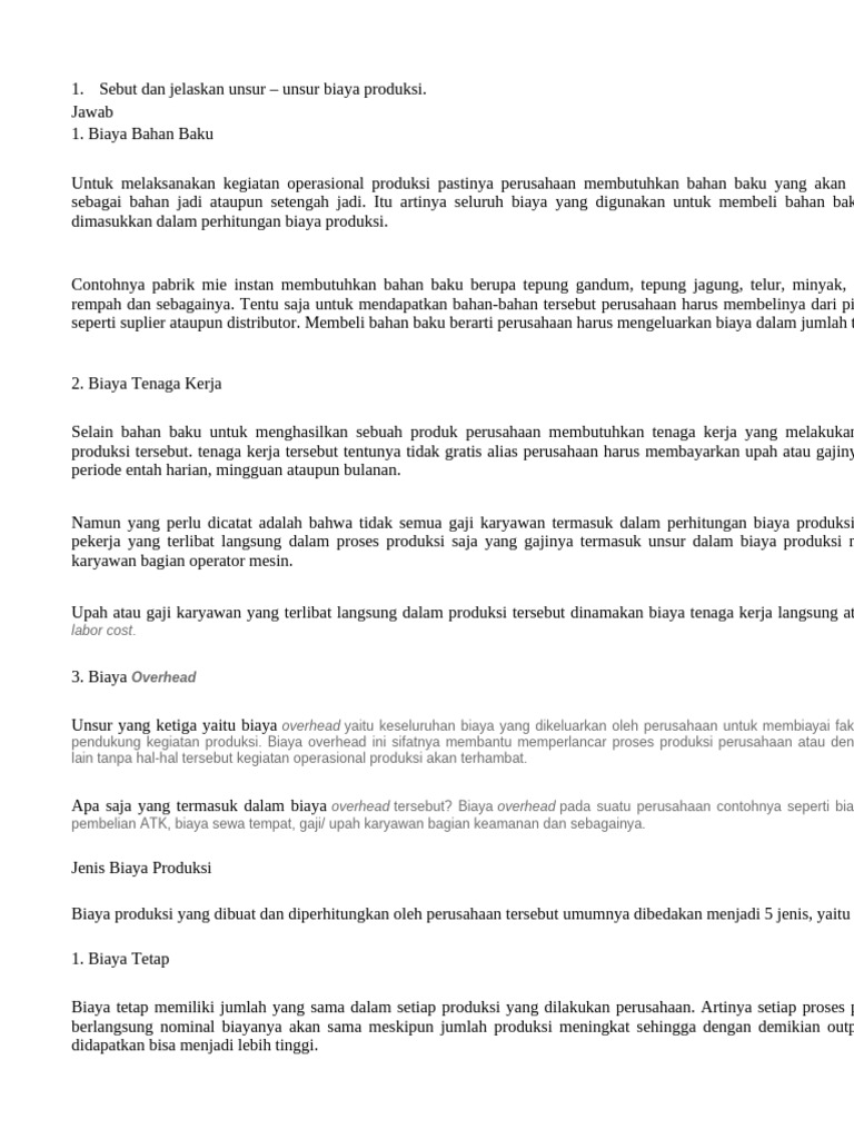 Akuntansi Biaya - Ismi Firda Aulia | PDF