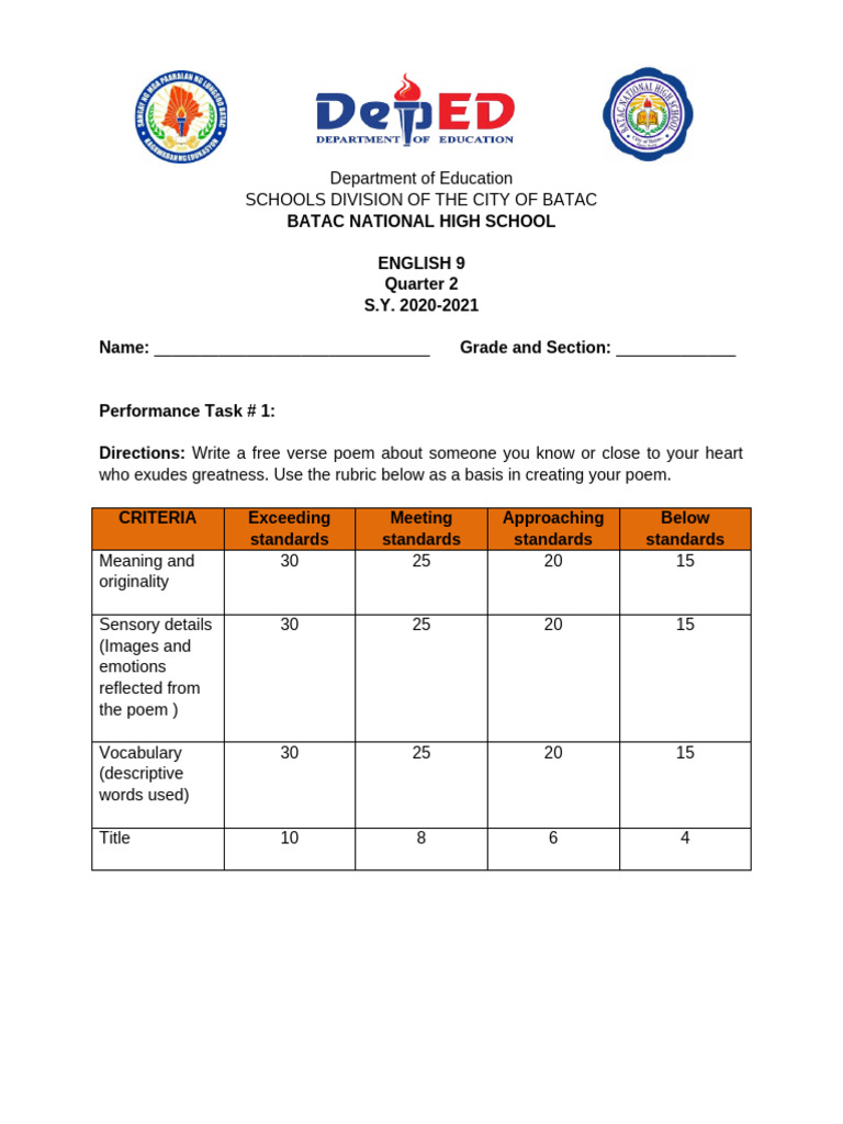 Act. Sheets. Gr. 9 | PDF