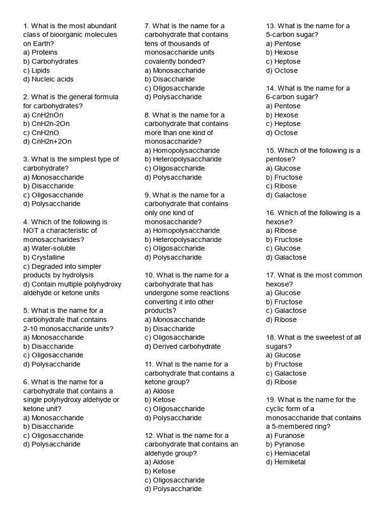 Biochem Practice Question | PDF