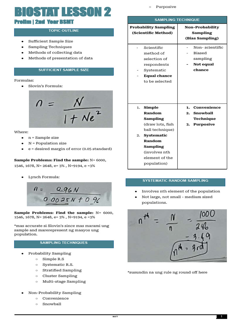 Biostat Lesson 2 | PDF