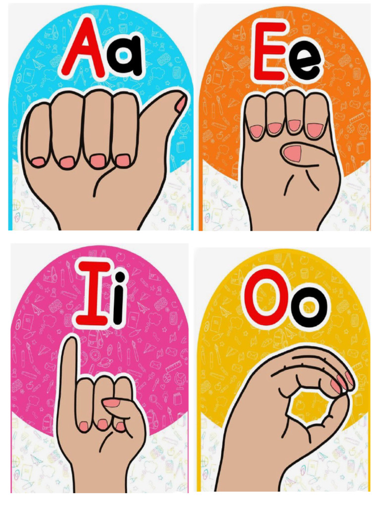 Vocales Lengua de Señas | PDF