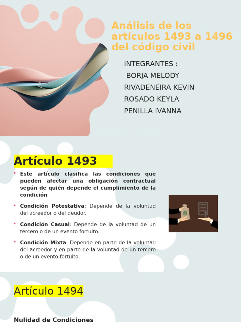 Analisis de Articulos 1493 A 1496 Del Codigo Civil | PDF