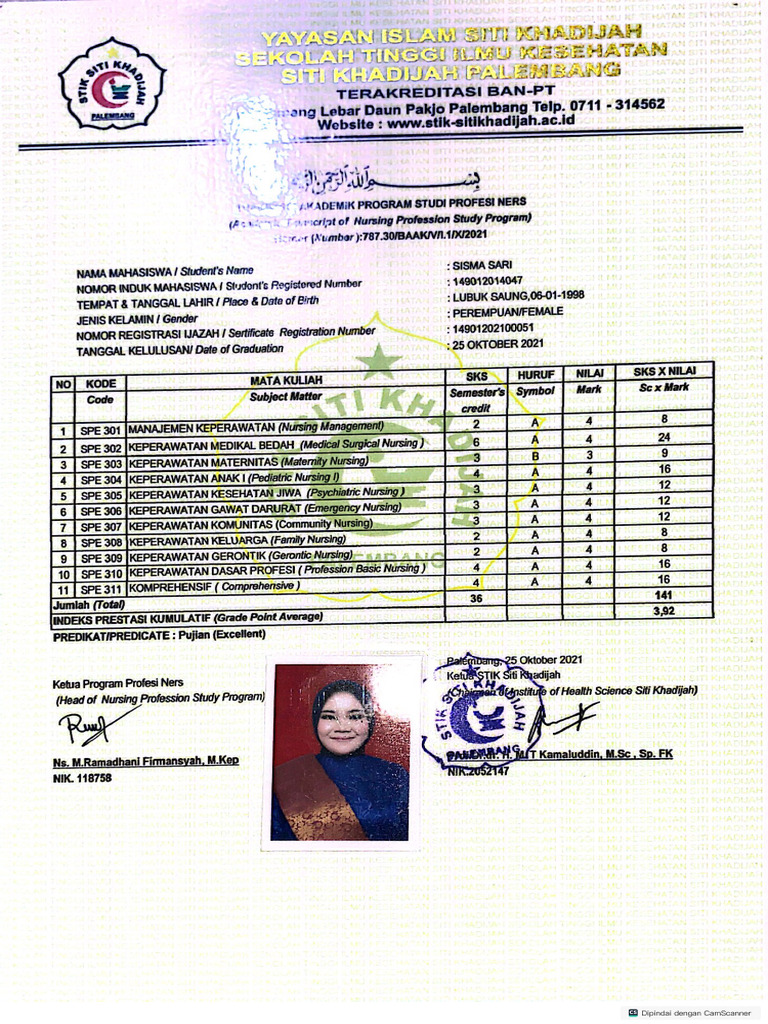 transkip nilai 2 | PDF