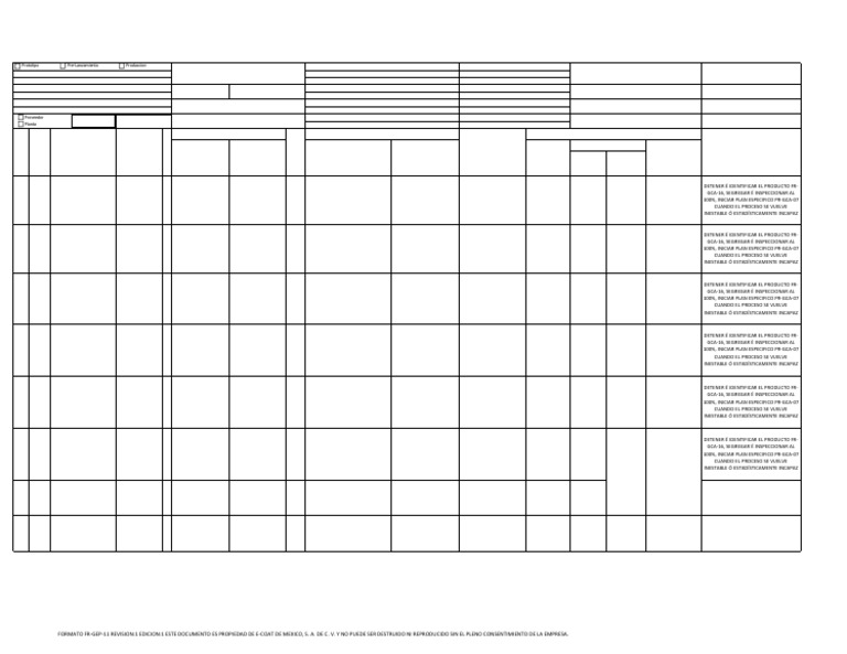 Llenado de AMEF y Plan Control | PDF