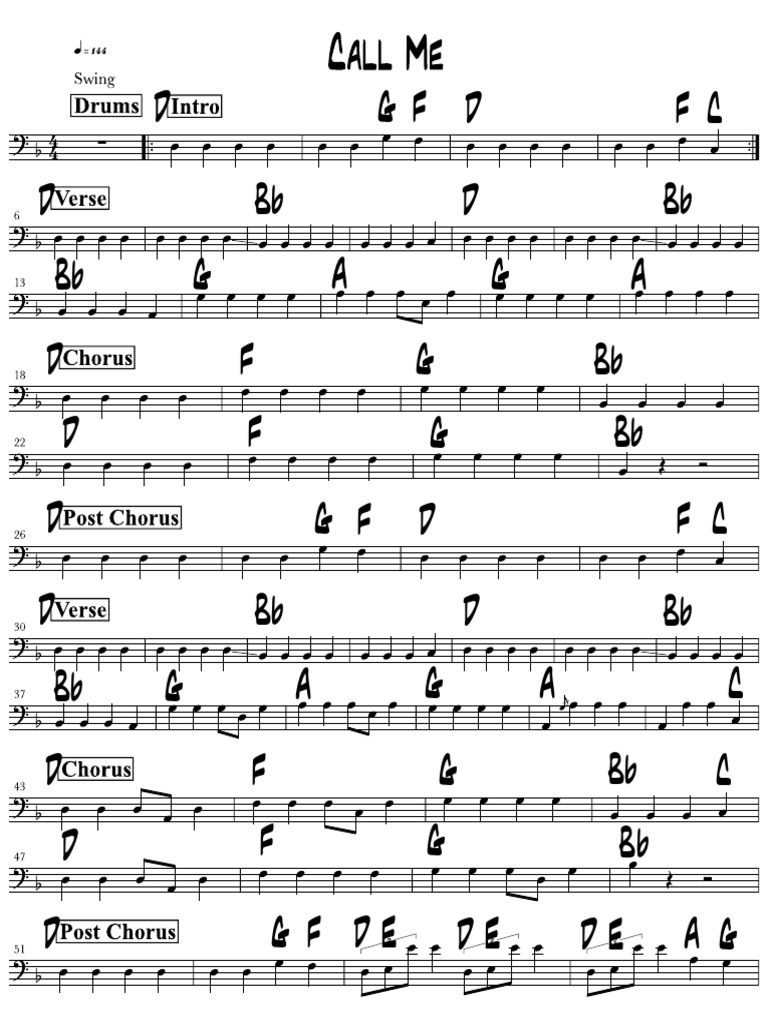 Call Me - Bass Chords | PDF