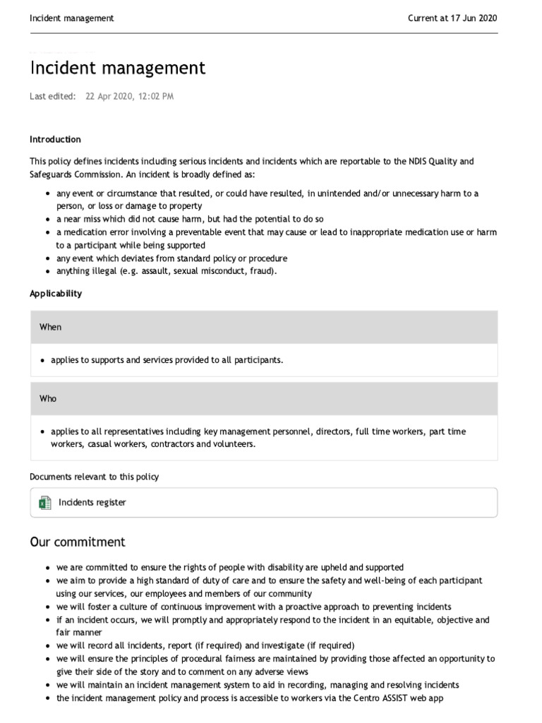 SC Incident Management | PDF