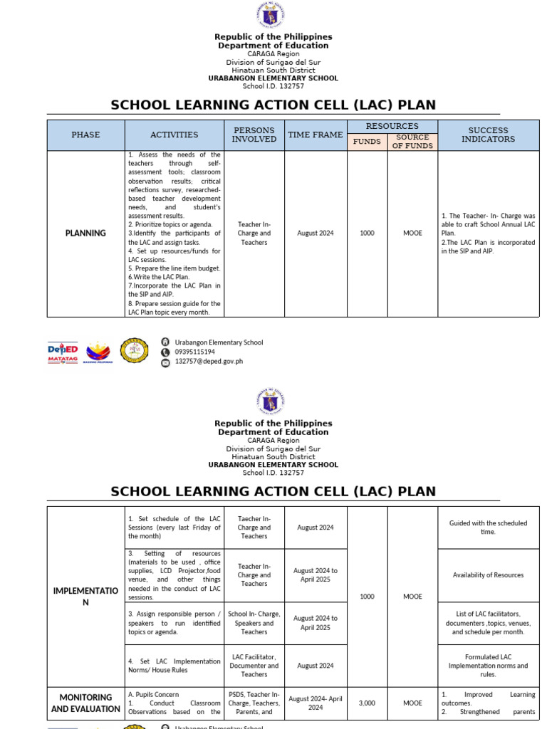 School Action Plan 2024 | PDF