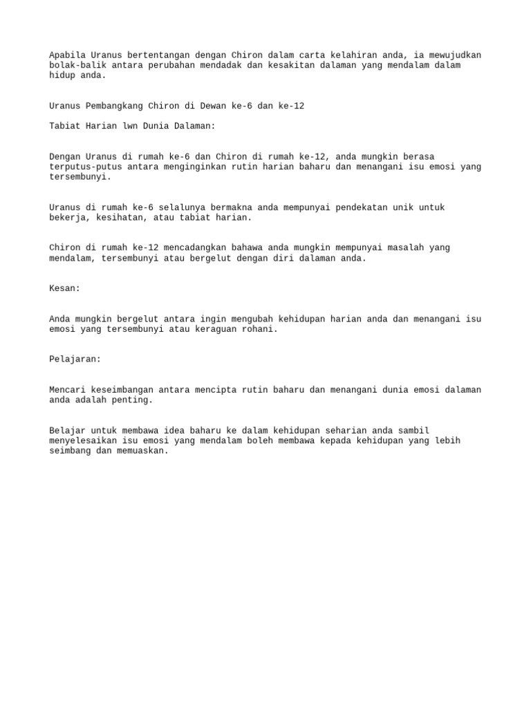 Uranus Opposite Chiron | PDF