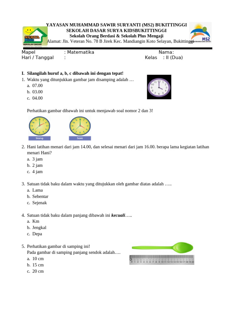 Soal Remedial MTK, Seni, PK BAM | PDF