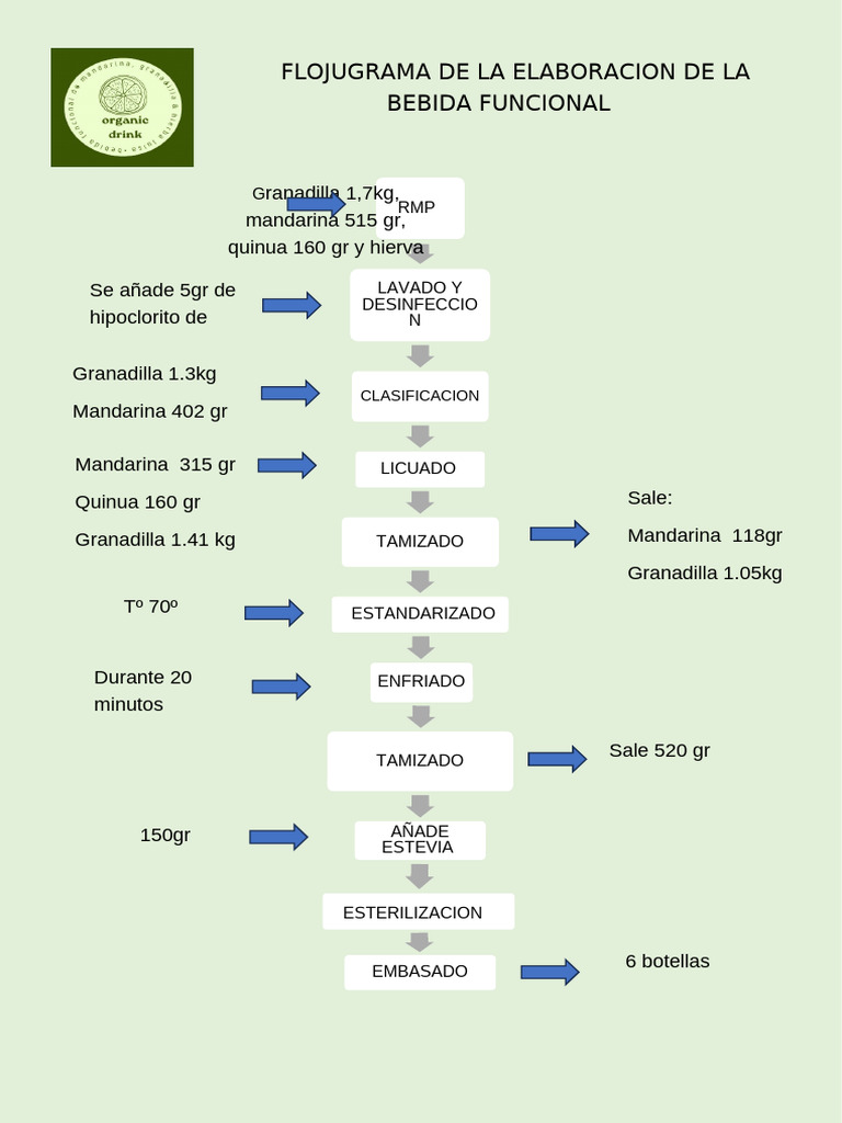 Flojugrama de La Elaboracion de La Bebida Funcional | PDF
