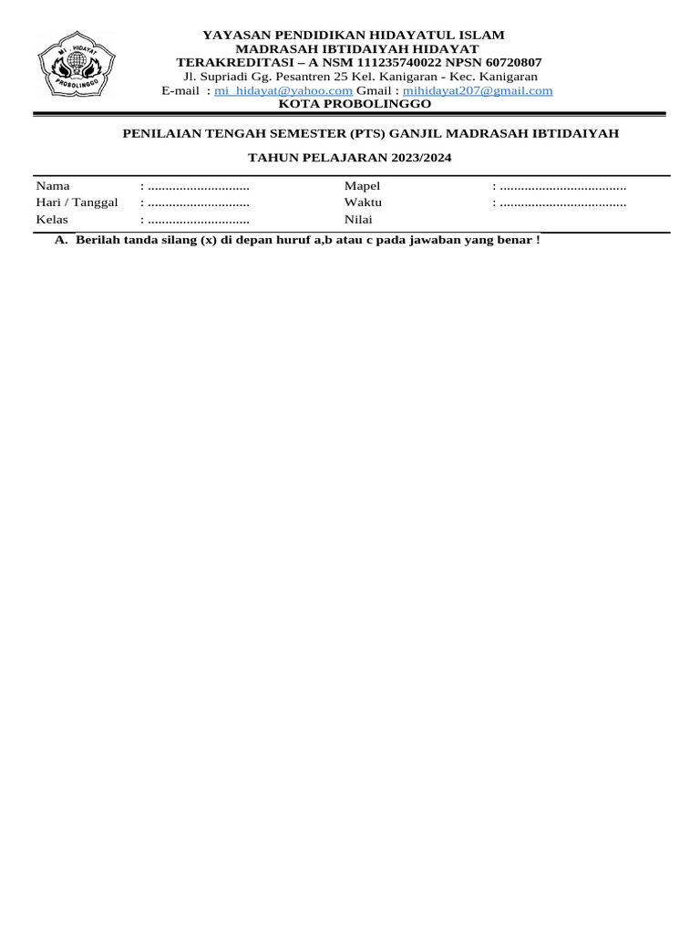 Kop Ulangan-1 | PDF