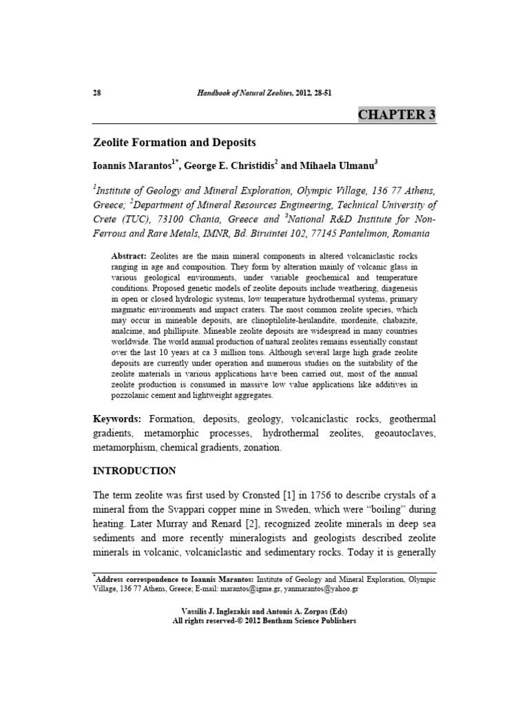 Zeolite Formation and Deposits | PDF