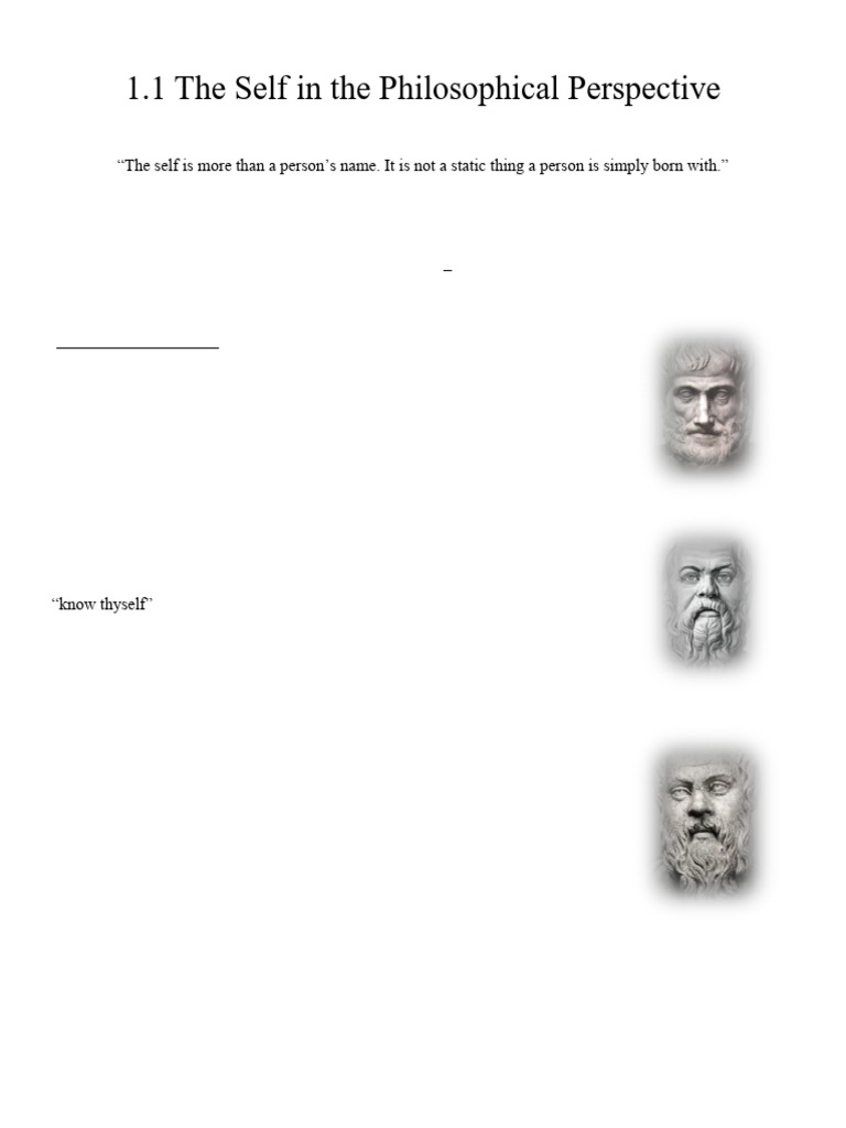 1.1 Philosophical Perspectives of The Self | PDF