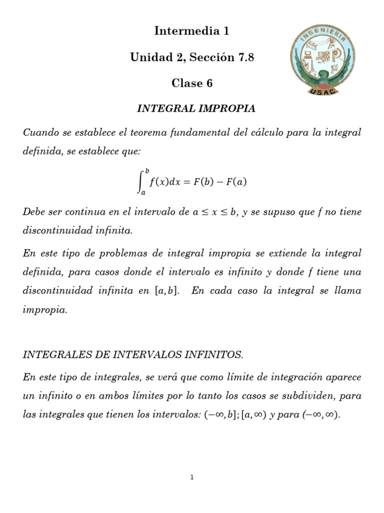 Integral Impropia | PDF