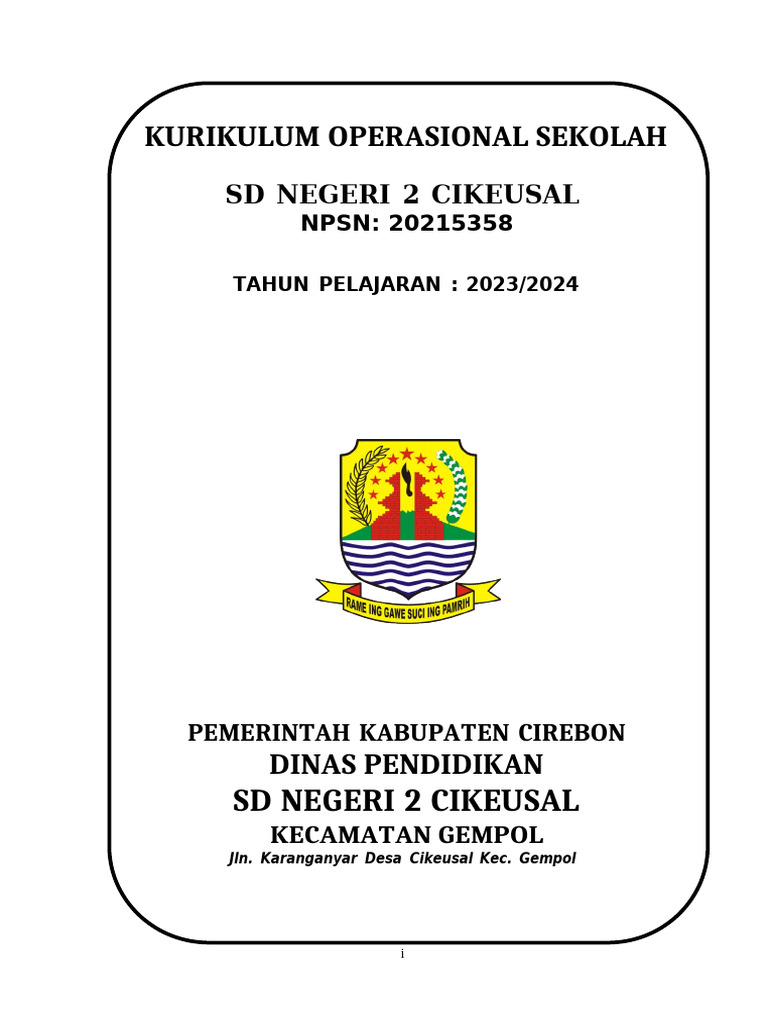 Kosp SDN 2 Cikeusal 2023-2024 | PDF