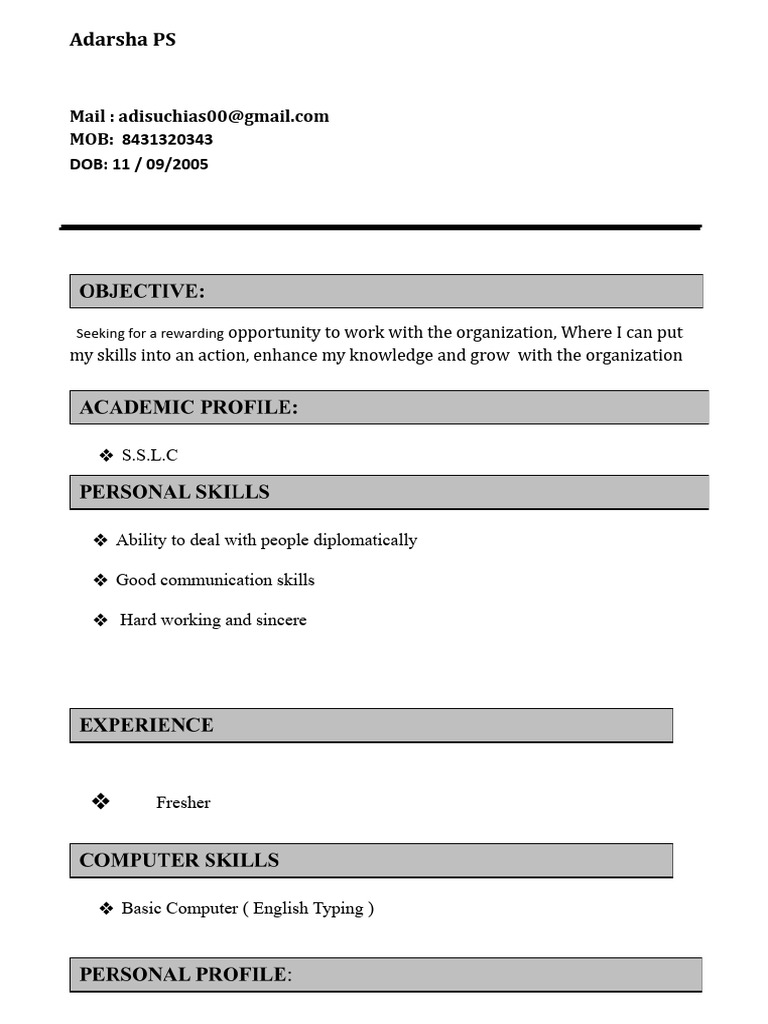 Adarsha Resume | PDF