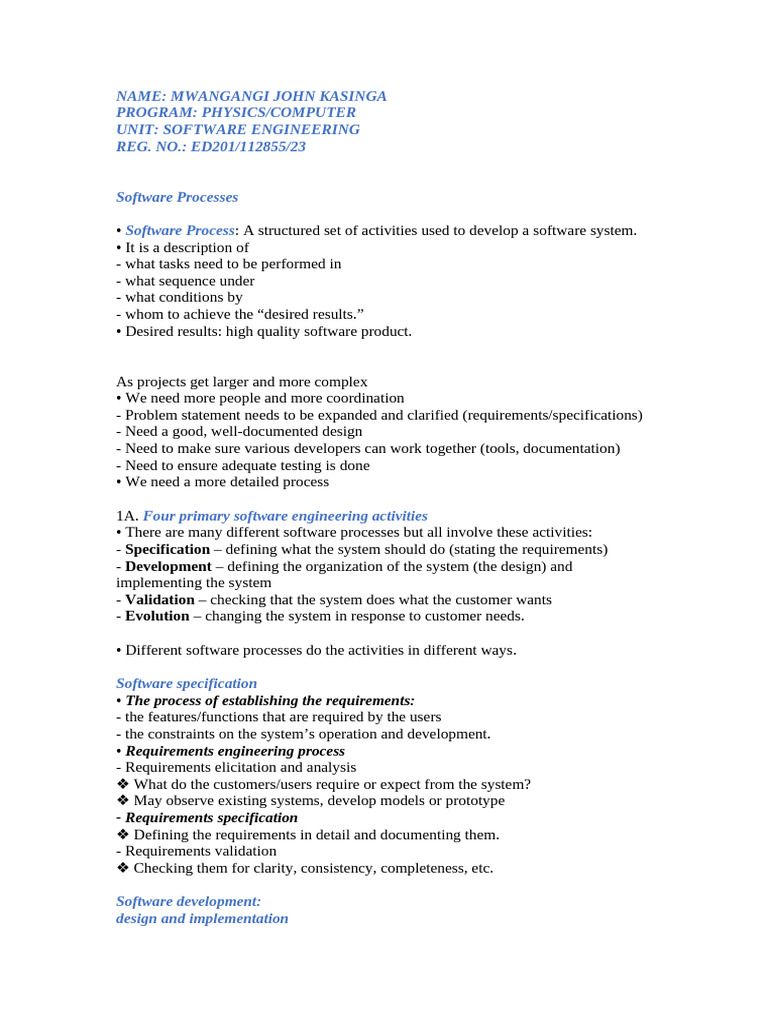 Software Processes | PDF