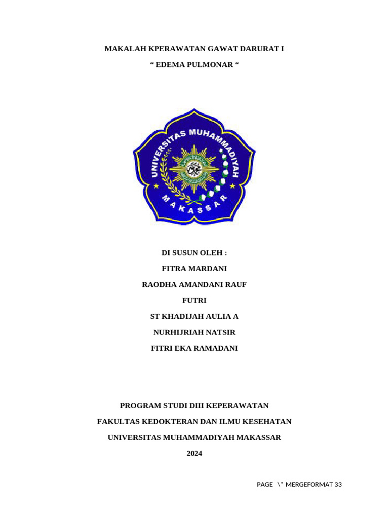 MAKALAH EDEMA PARU Fix | PDF
