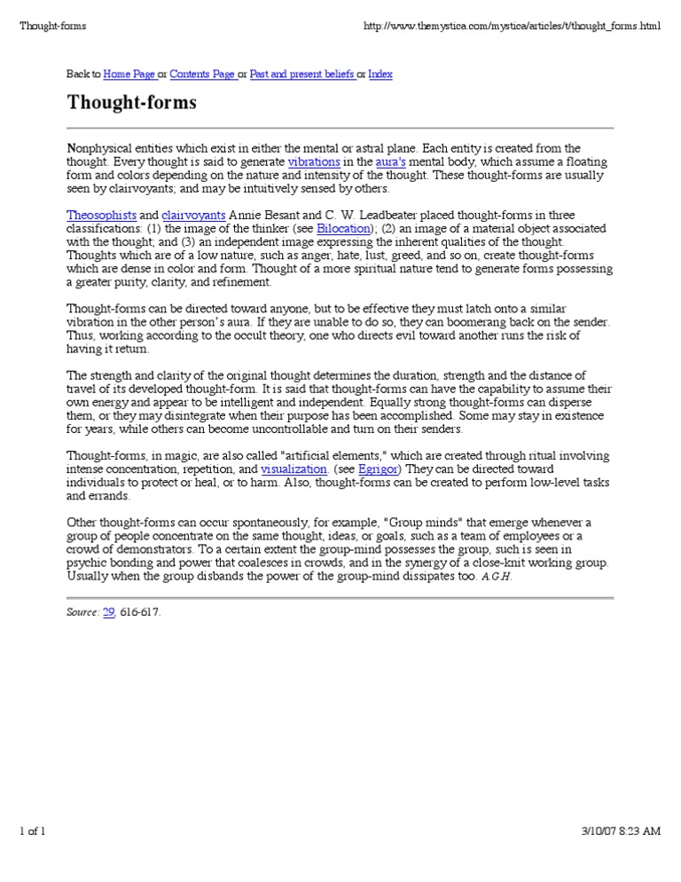 Understanding Thought-Forms and Their Impact | PDF | Self-Improvement ...