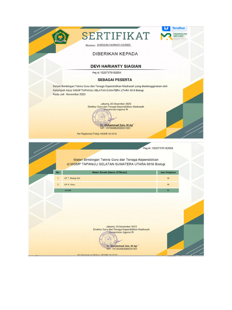 Sertifikat Devi | PDF