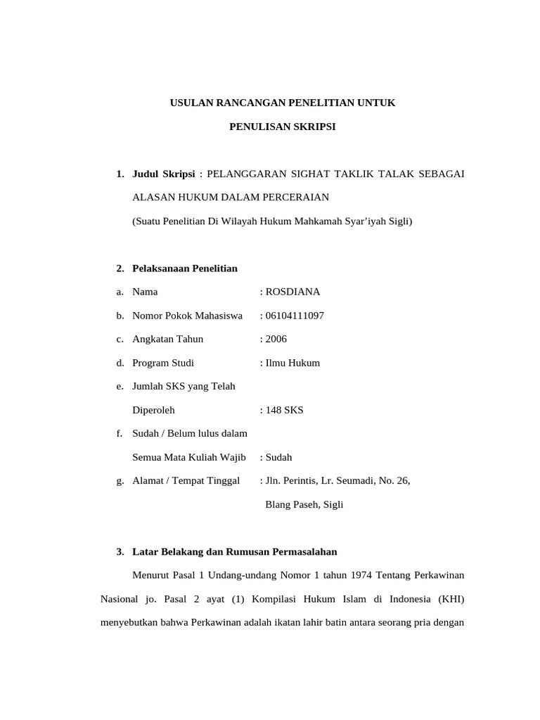 Proposal Skripsi Dee 2 | PDF