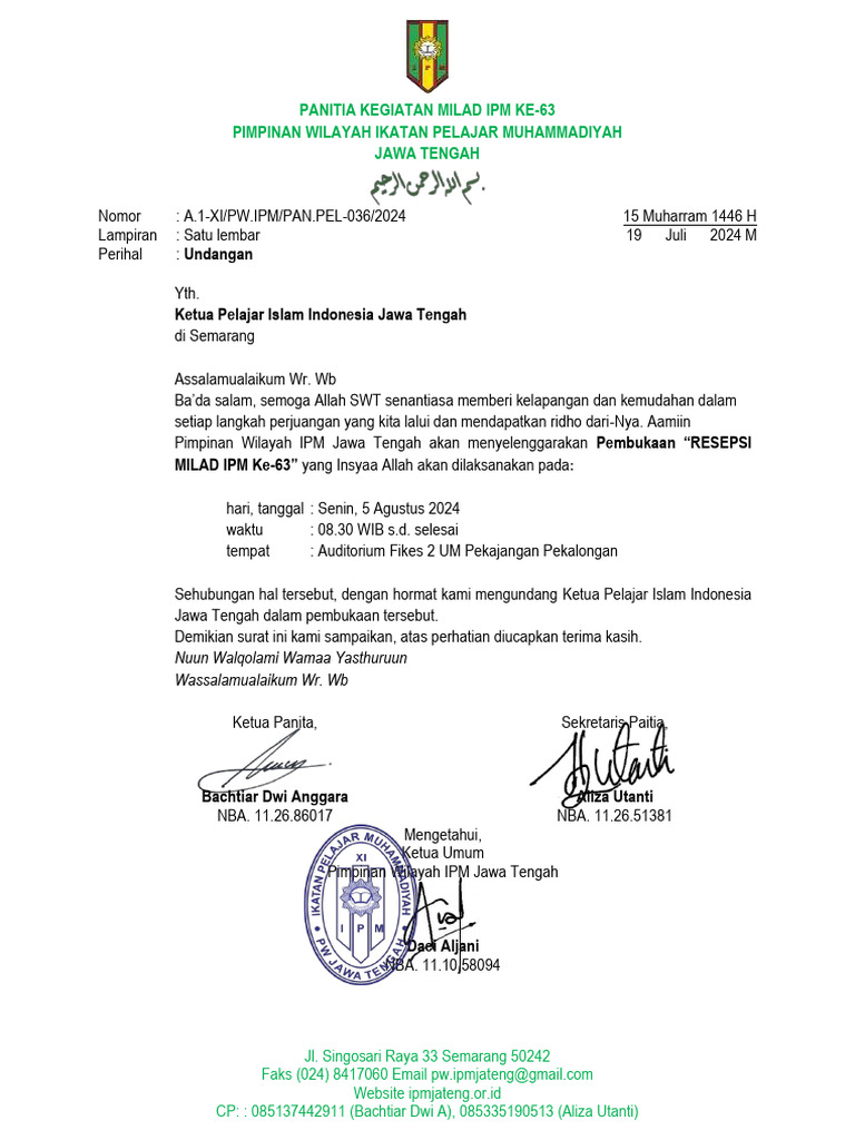 036-Undangan Pembukaan PII | PDF