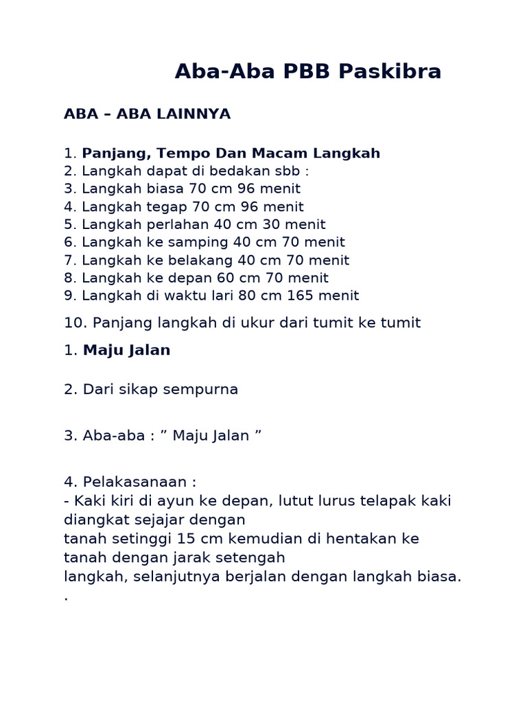 Aba Aba Paskibra PBB | PDF