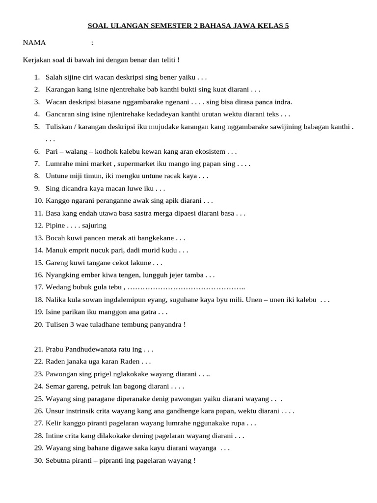 Bahasa Jawa | PDF | Java | Language Arts & Discipline