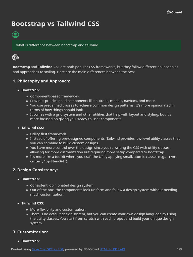 Bootstrap Vs Tailwind CSS | PDF Bootstrap Vs Tailwind CSS | PDF