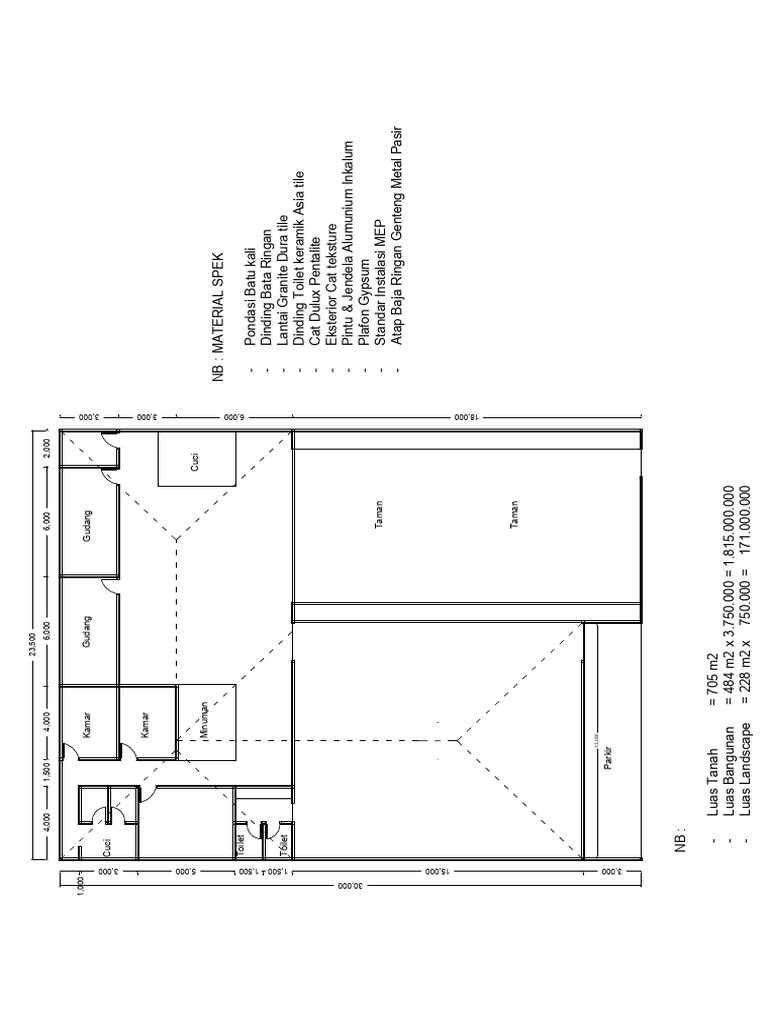 Denah Plan Resto Tabanan | PDF