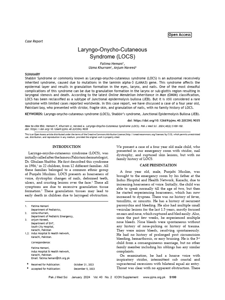 Shabbir Syndrome | PDF