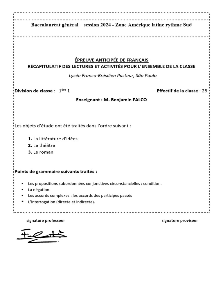 Descriptif Bac Blanc 2024 | PDF