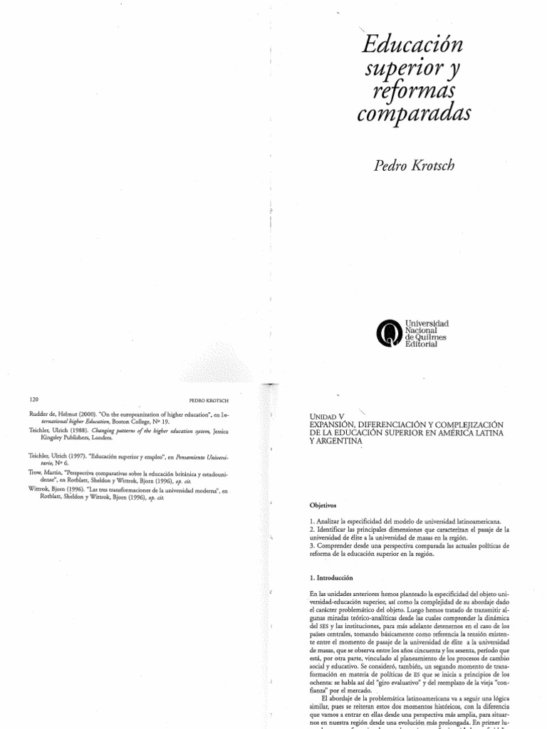 Educaci N Superior y Reforma Comparada | PDF