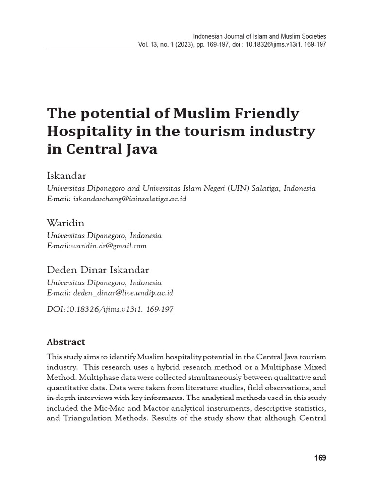 The Potential of Muslim Friendly Hospitality in The Tourism Industry in ...