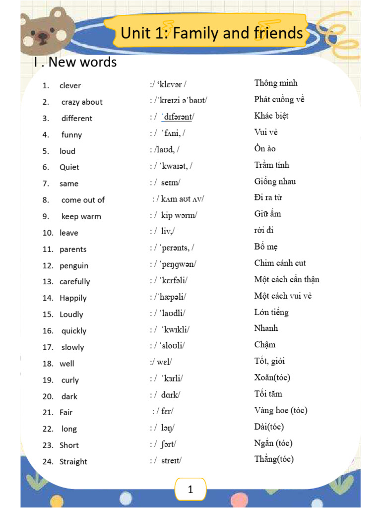 Unit 1 Wonderful Word 5 | PDF