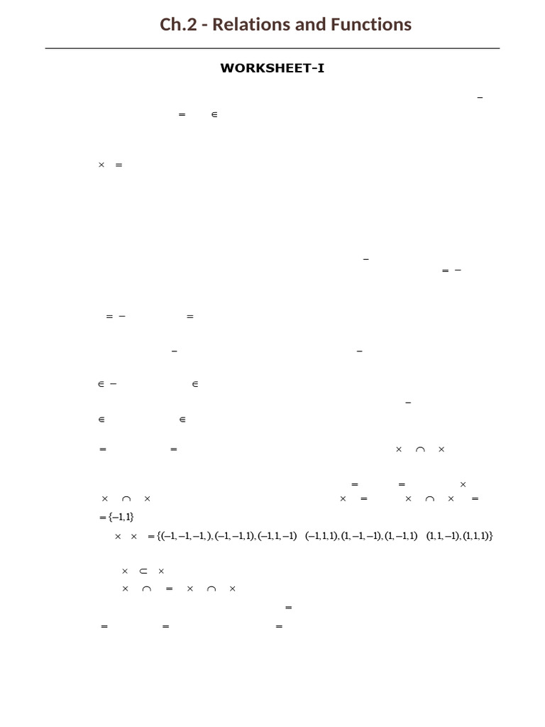 Relation And Function Pdf