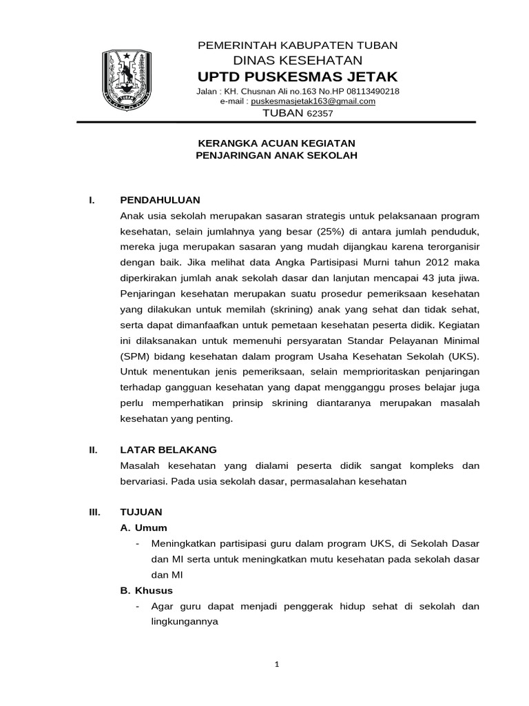 Kak Screening Uks | PDF