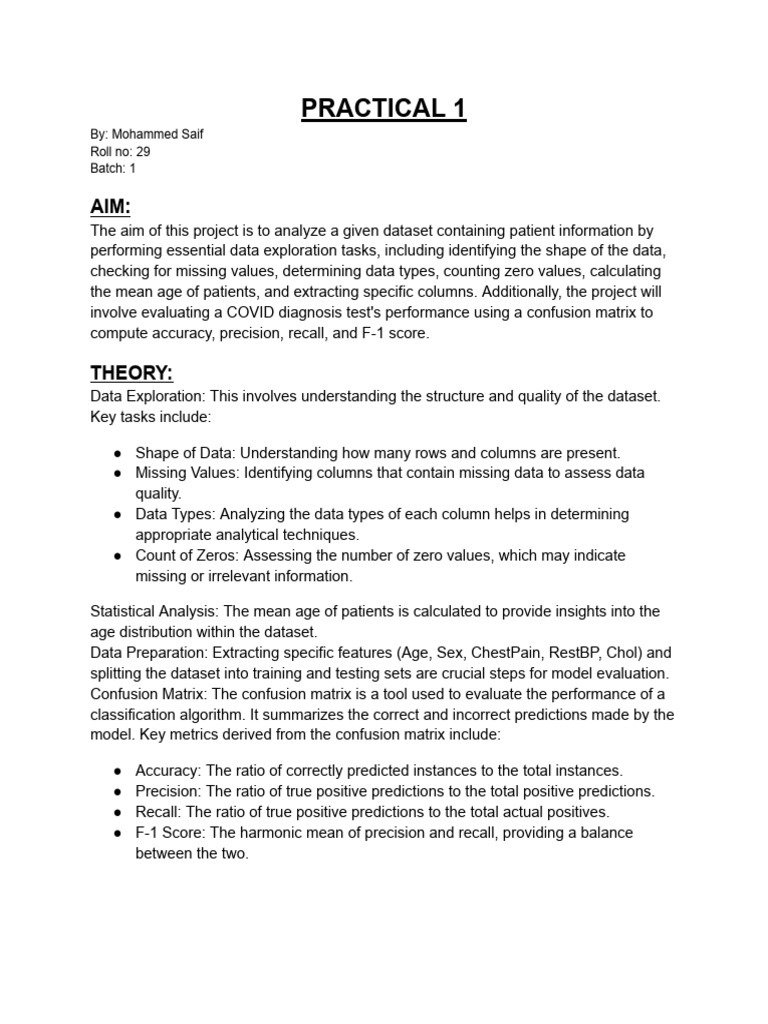 ML PRACTICAL 1 | PDF