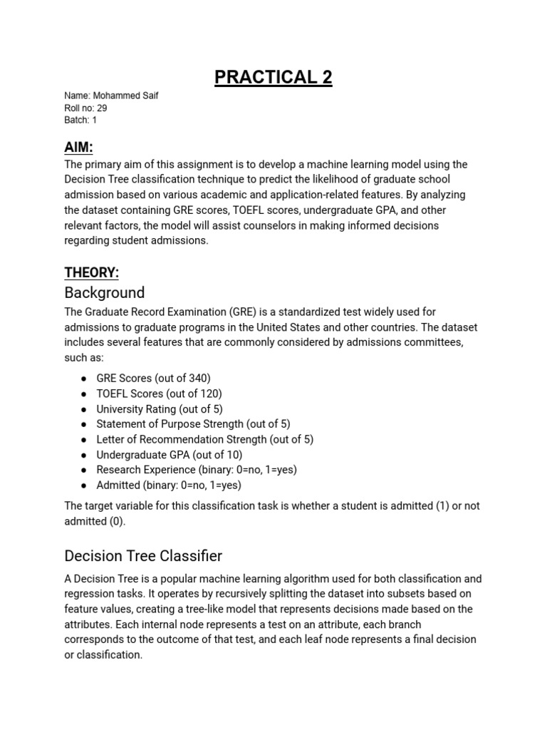 ML Practical 2 | PDF