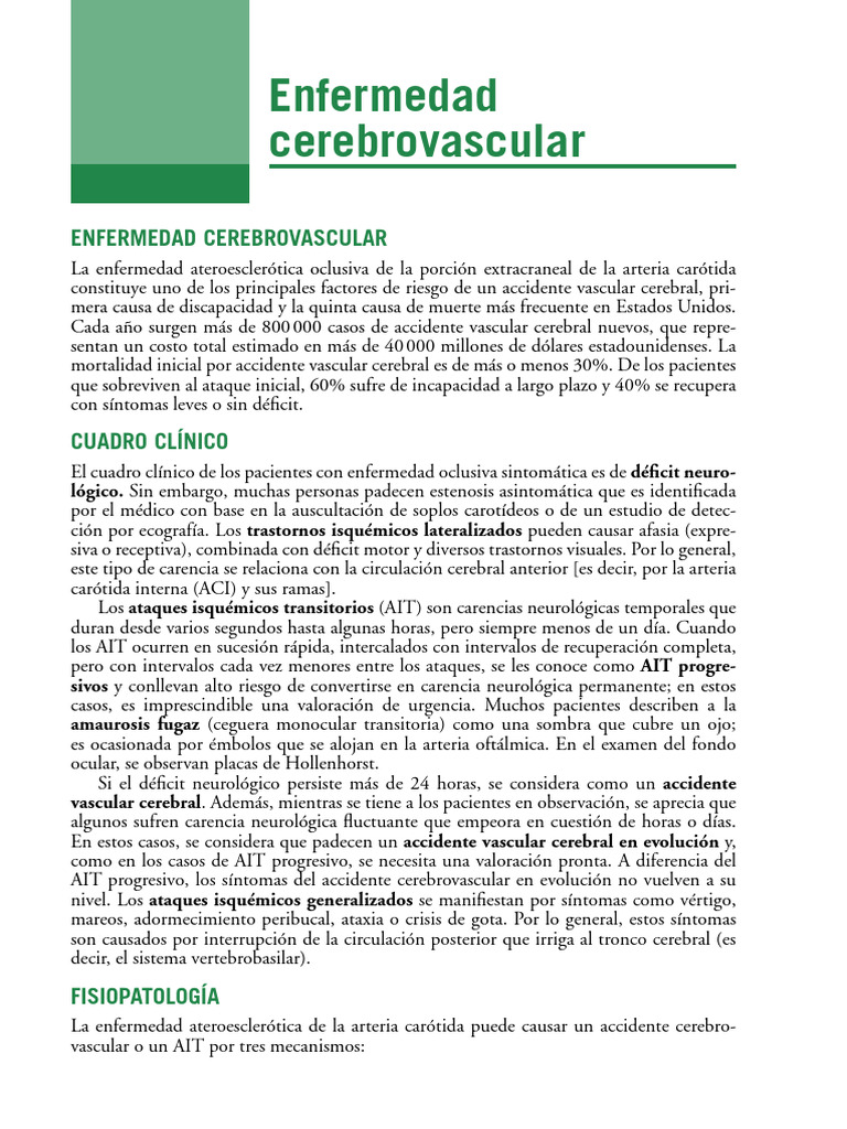 Enfermedad Cerebrovascular | PDF | Carrera | Medicina
